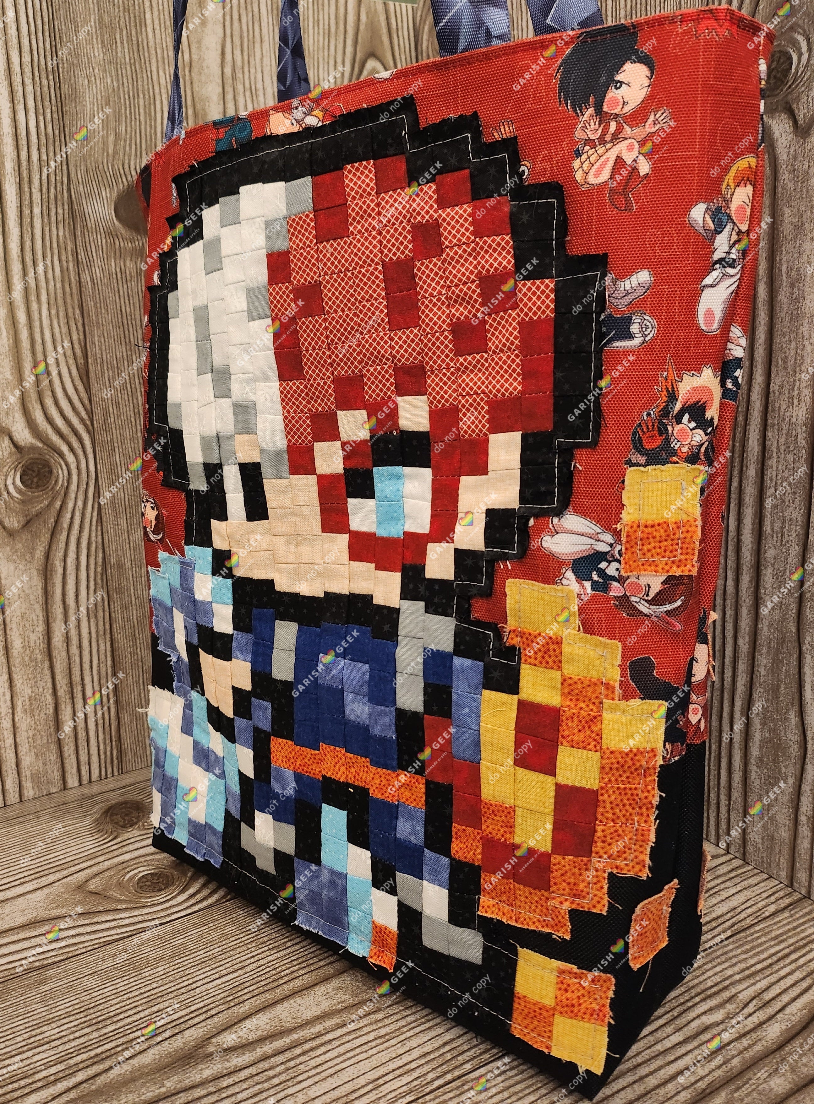 MHA Quilted Pixel Art Tote Bag | Garish Geek